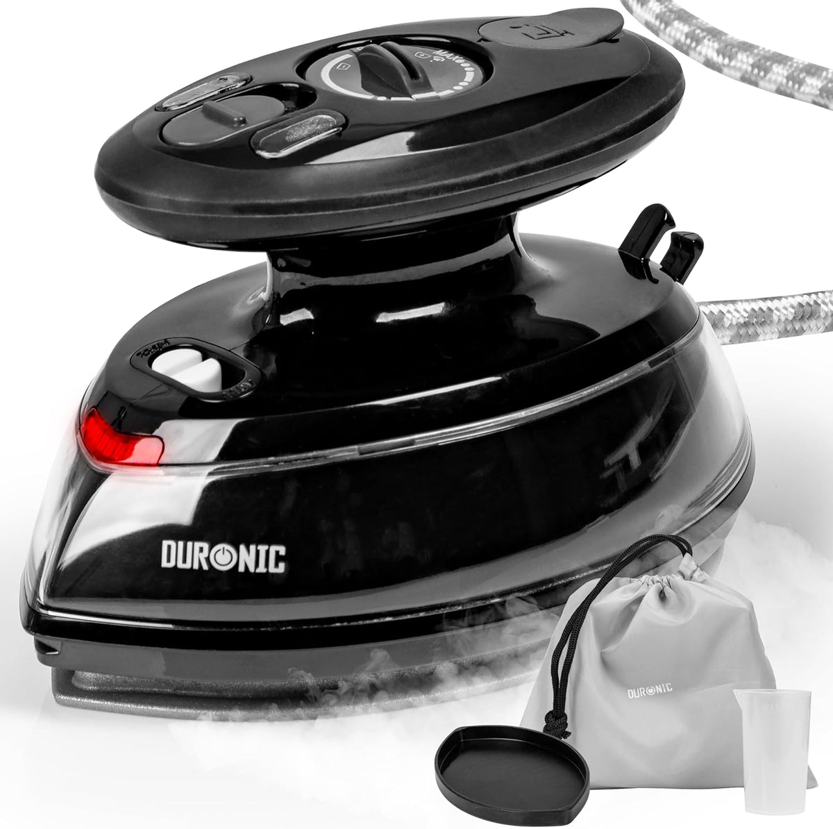 Duronic SI3 BK Plancha de Viaje Mini con función Vapor | Potencia 400